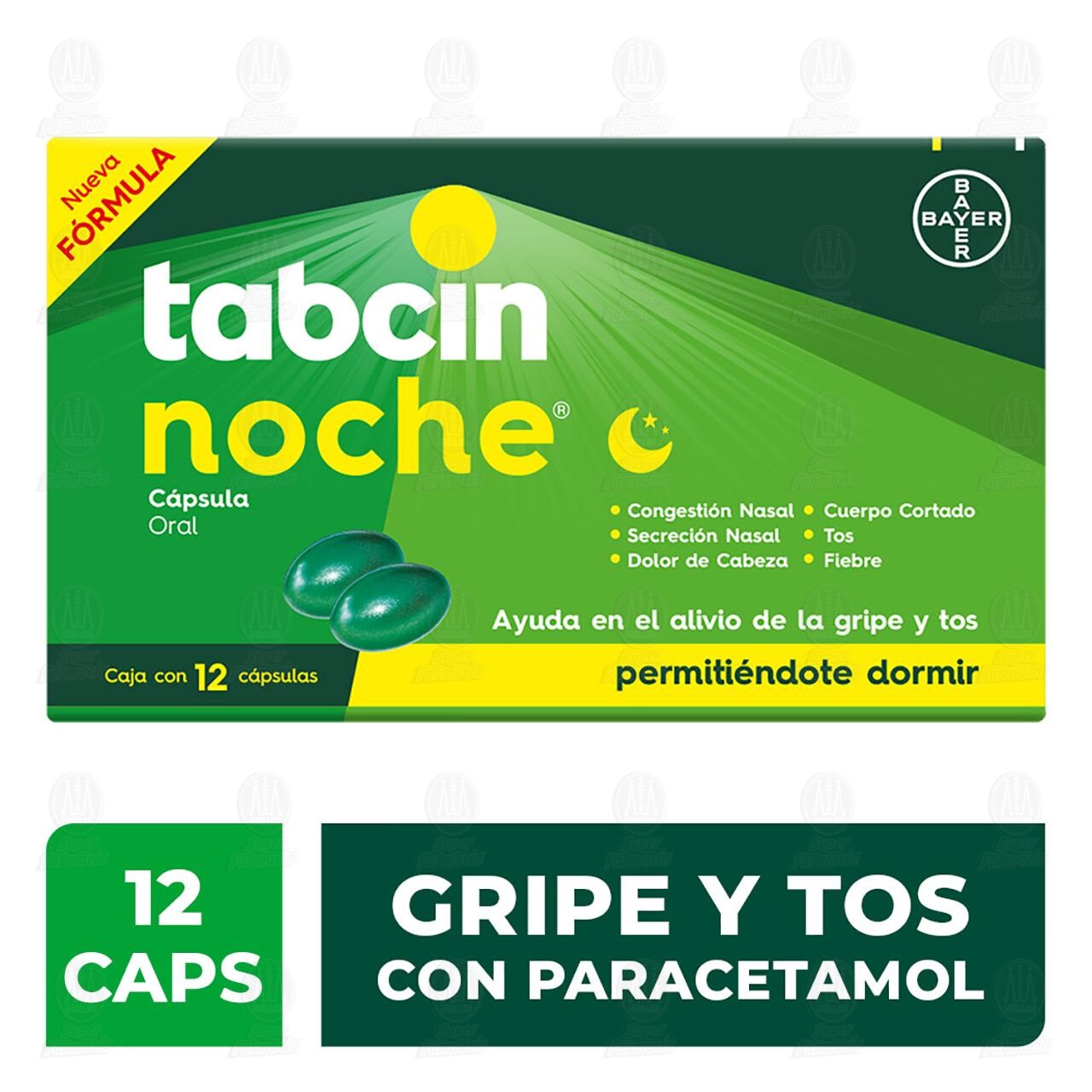 Tabcin Noche Ayuda en el Alivio de la Gripa y Tos Permitiéndote Dormir ...