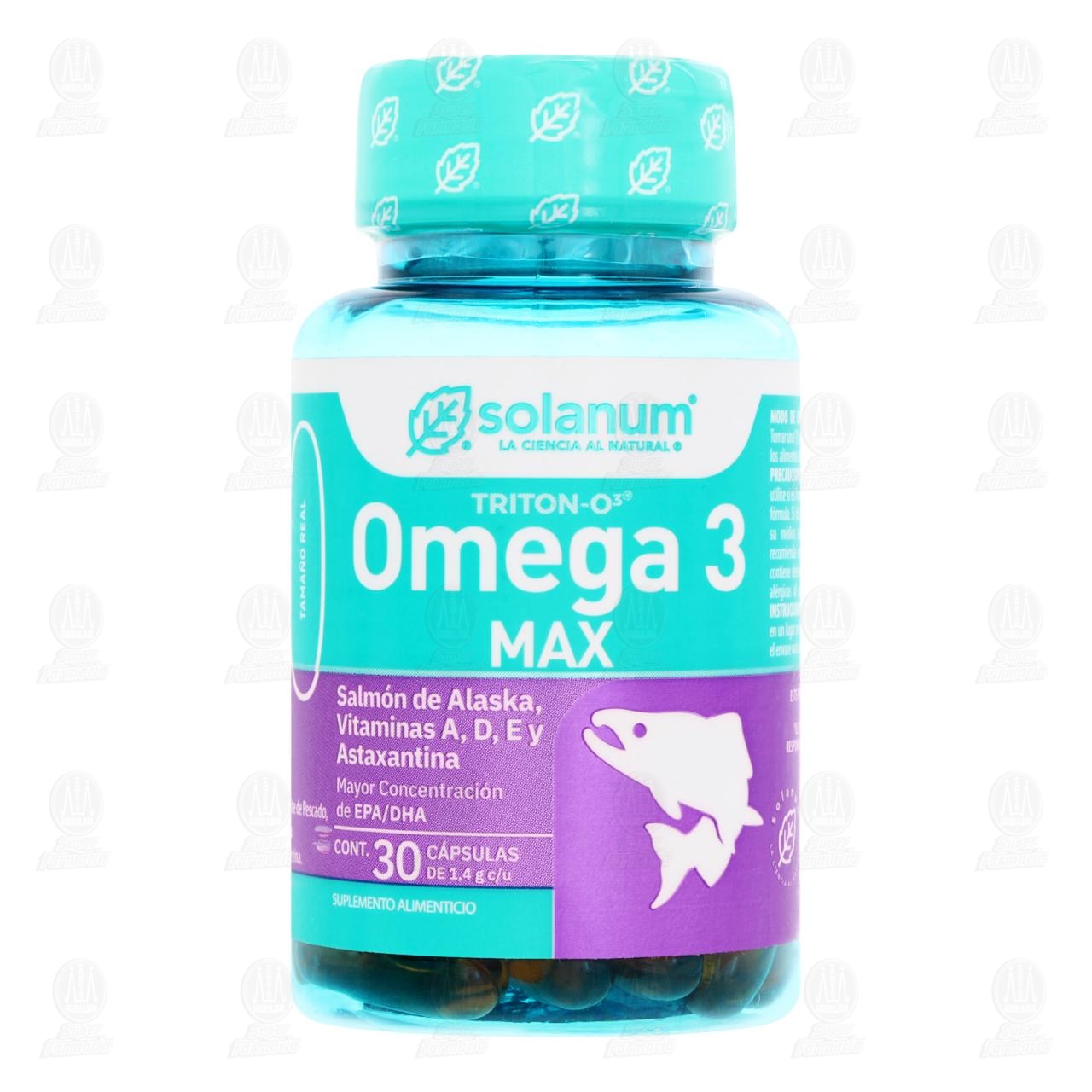 Max Solanum Omega 3 Suplemento Alimenticio, 30 Cápsulas. de SOLANUM ...