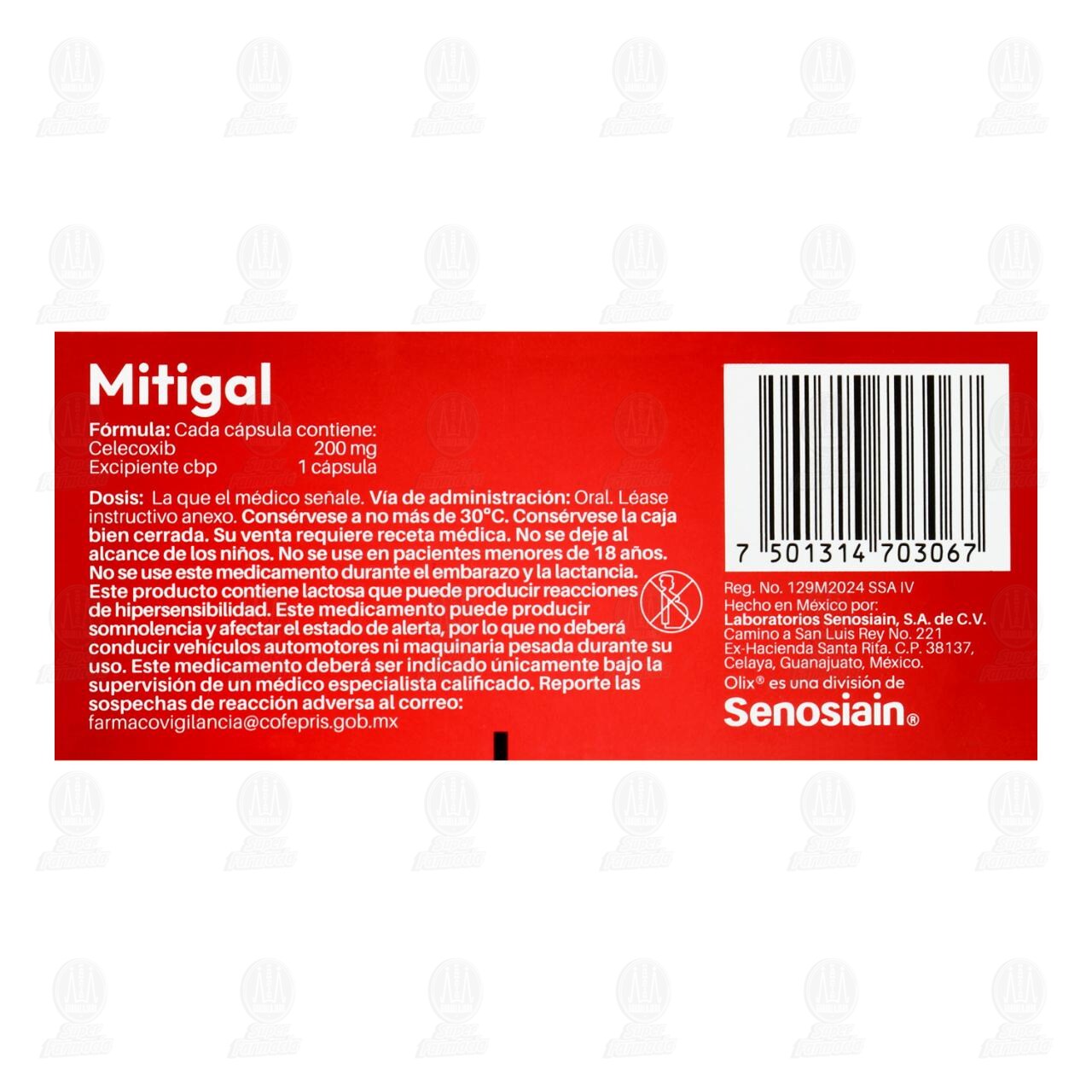 Mitigal 200 mg, 30 Cápsulas. de MITIGAL | Farmacias Guadalajara