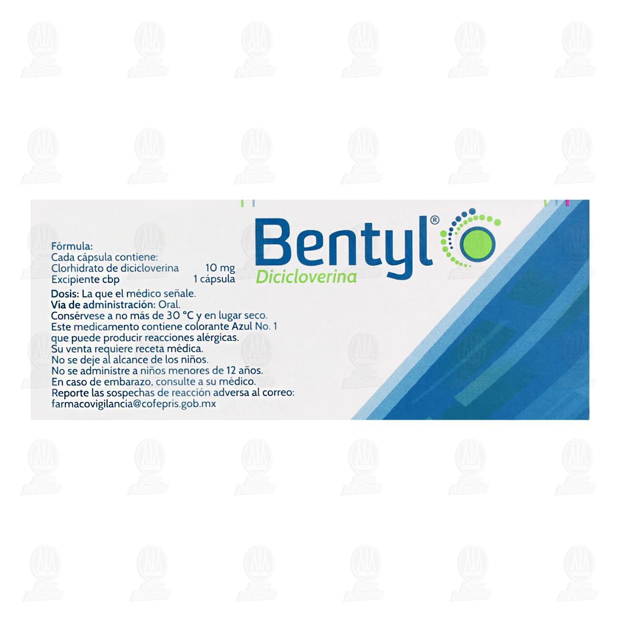 Bentyl 10 mg, 30 Cápsulas. de BENTYL | Farmacias Guadalajara