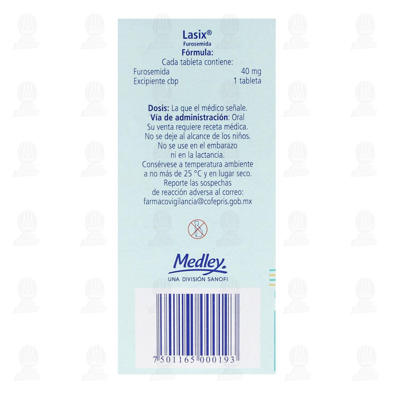 Lasix 40 mg, 24 Tabletas. de LASIX | Farmacias Guadalajara