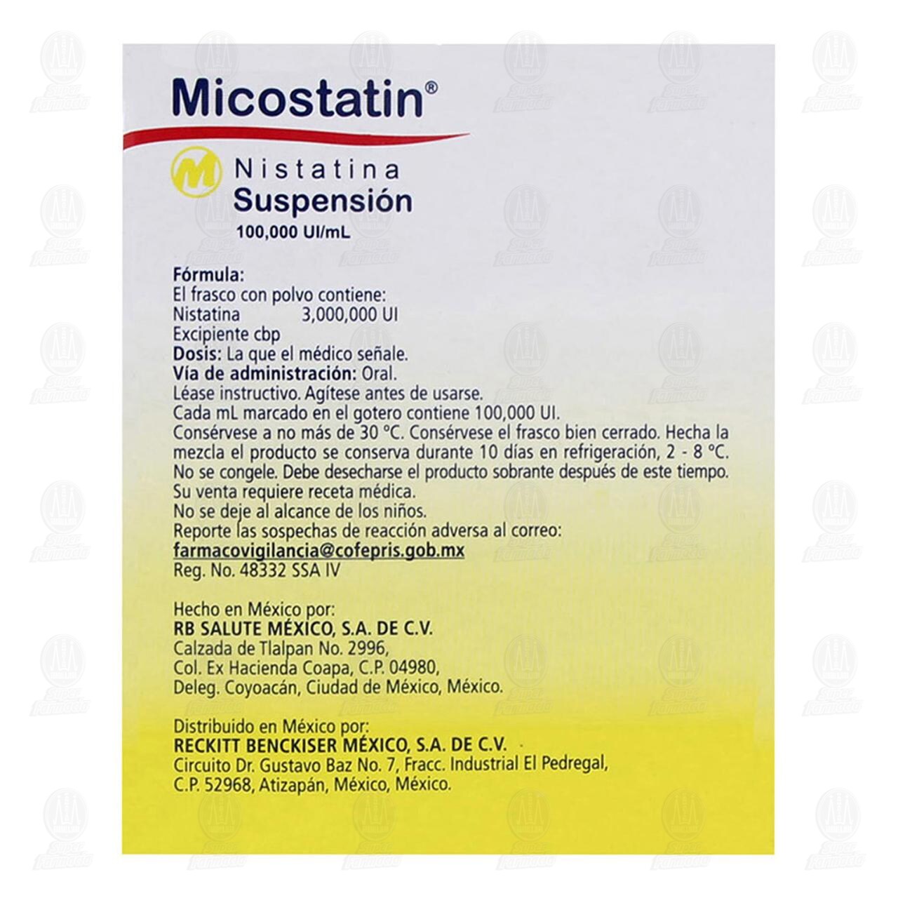 Micostatin 100,000UI/ml Suspensión, 30 Dosis. de MICOSTATIN | Farmacias ...