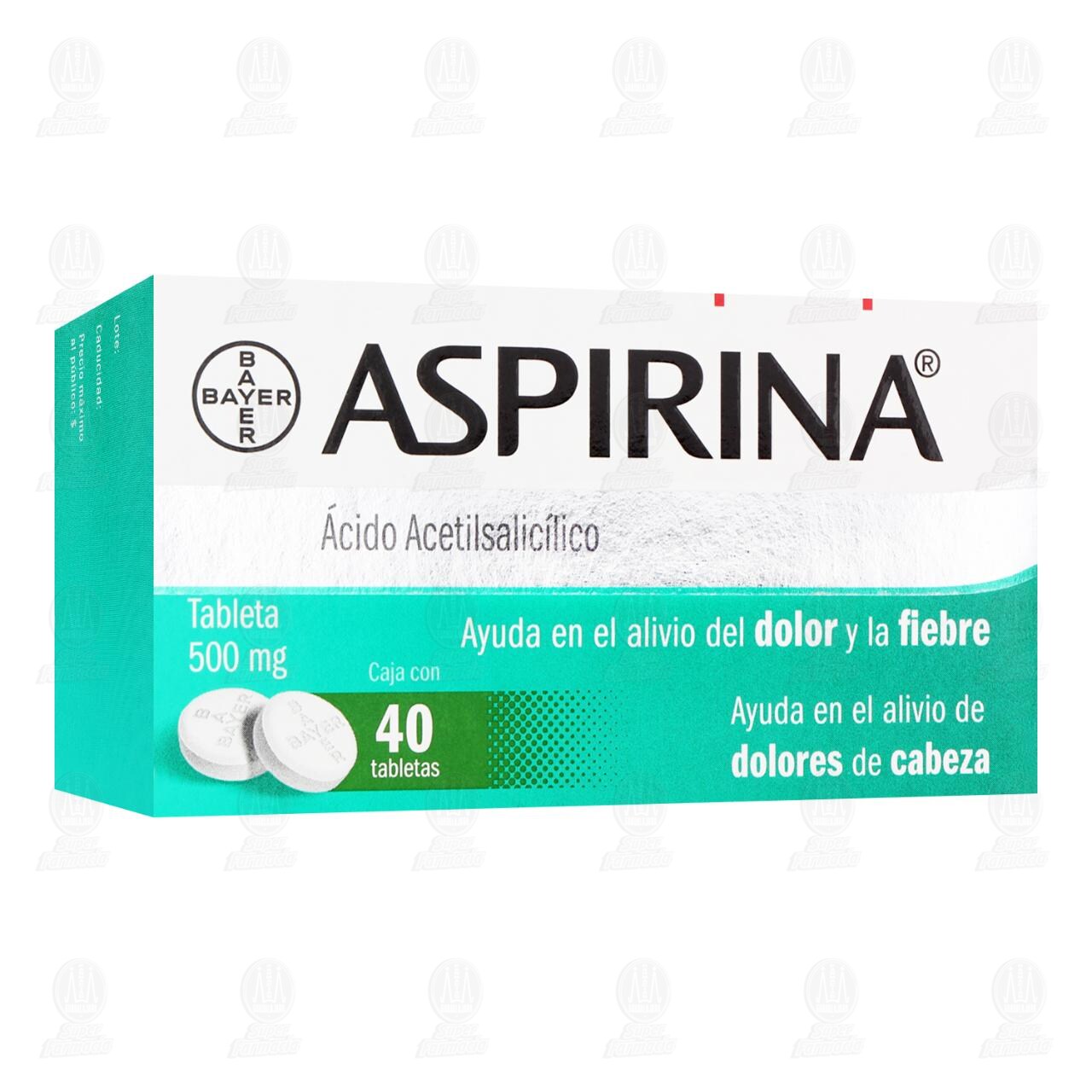 Aspirina para Dolor de Cabeza y Fiebre 500 mg, 40 Tabletas. de ASPIRINA ...