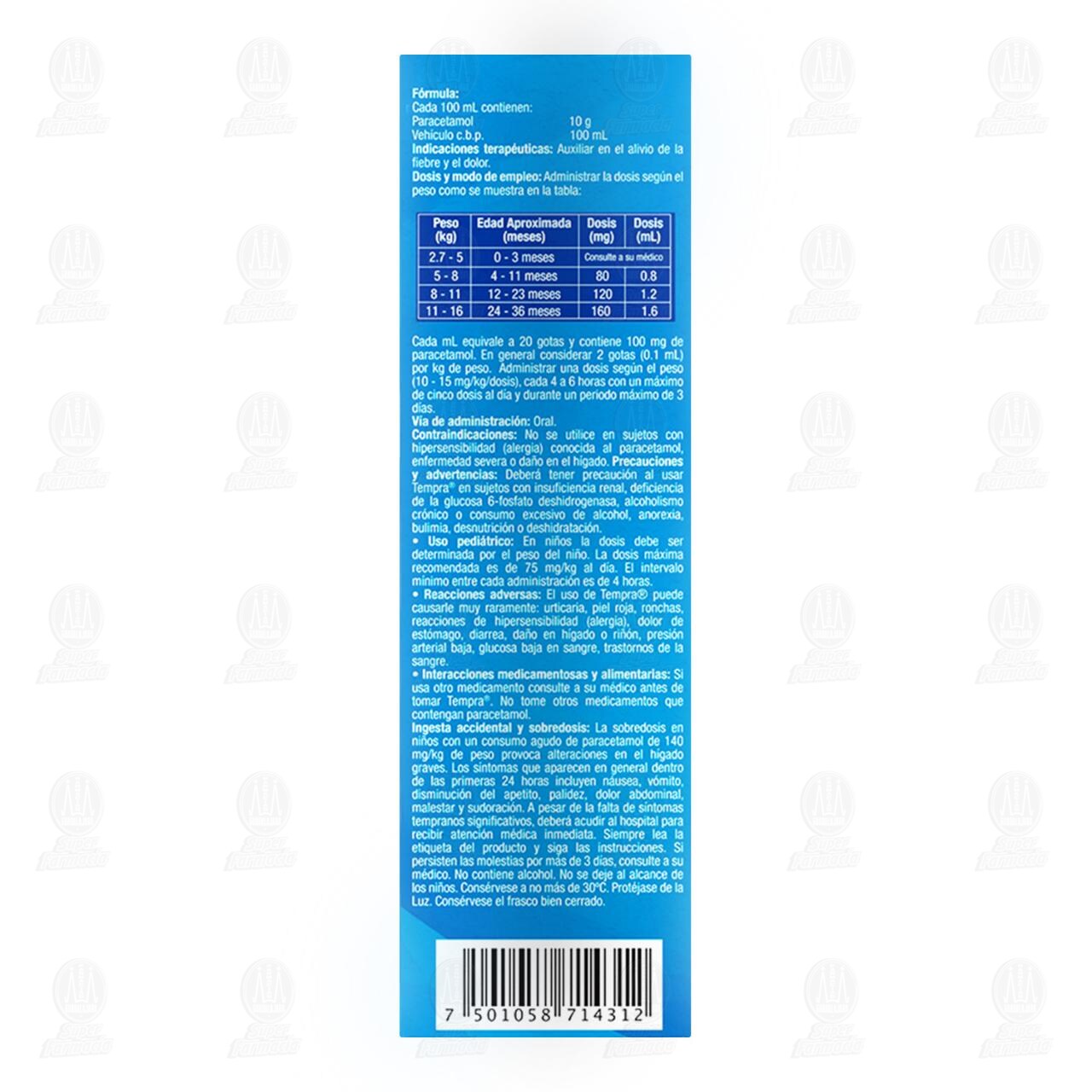 Tempra 100mg/ml Solución Pediátrica Sabor Uva, 30 ml. de TEMPRA ...