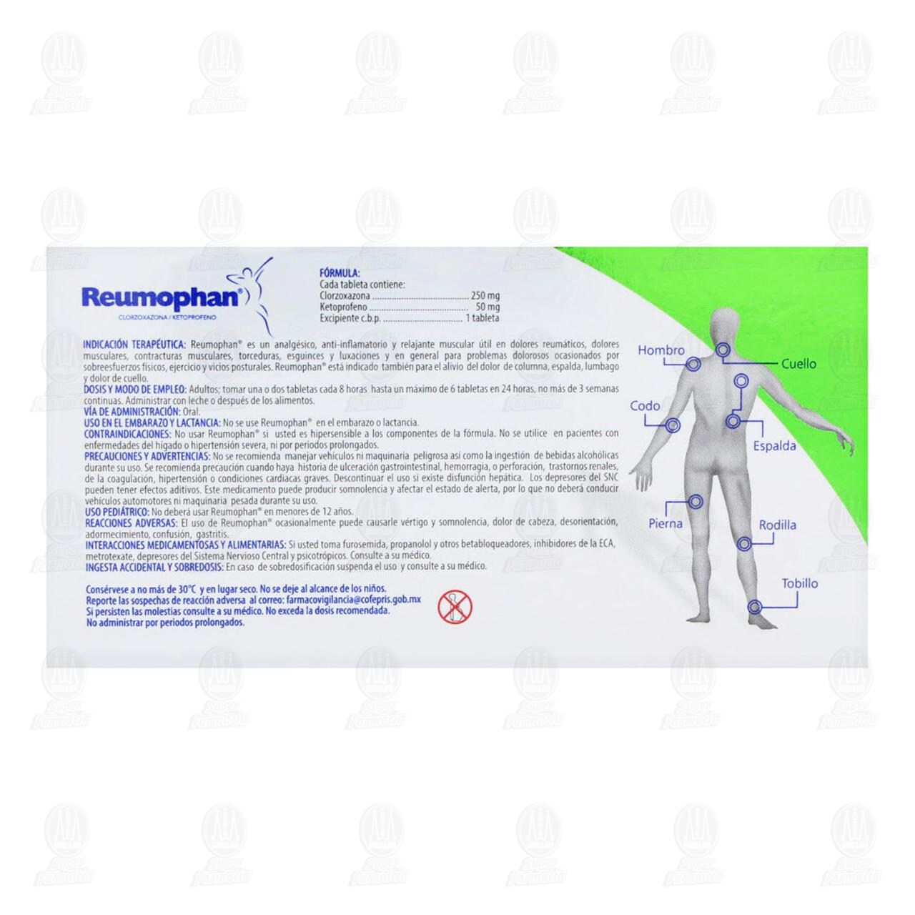Reumophan 250mg/50mg, 40 Tabletas. de REUMOPHAN | Farmacias Guadalajara