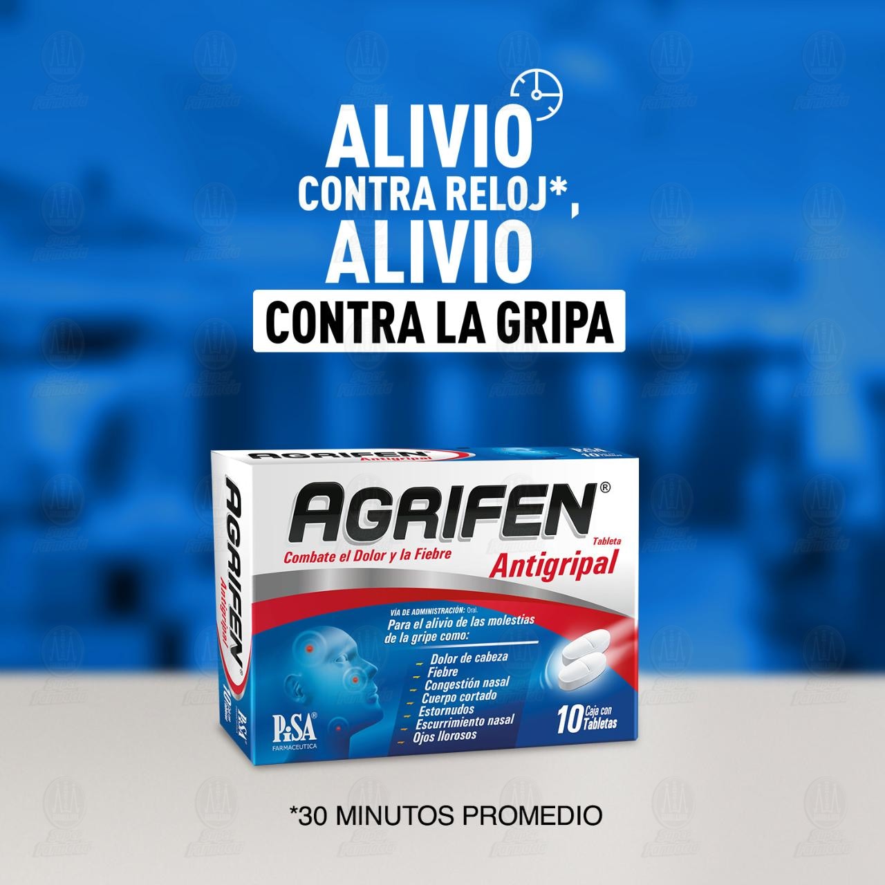 Agrifen, 10 Tabletas. de AGRIFEN | Farmacias Guadalajara