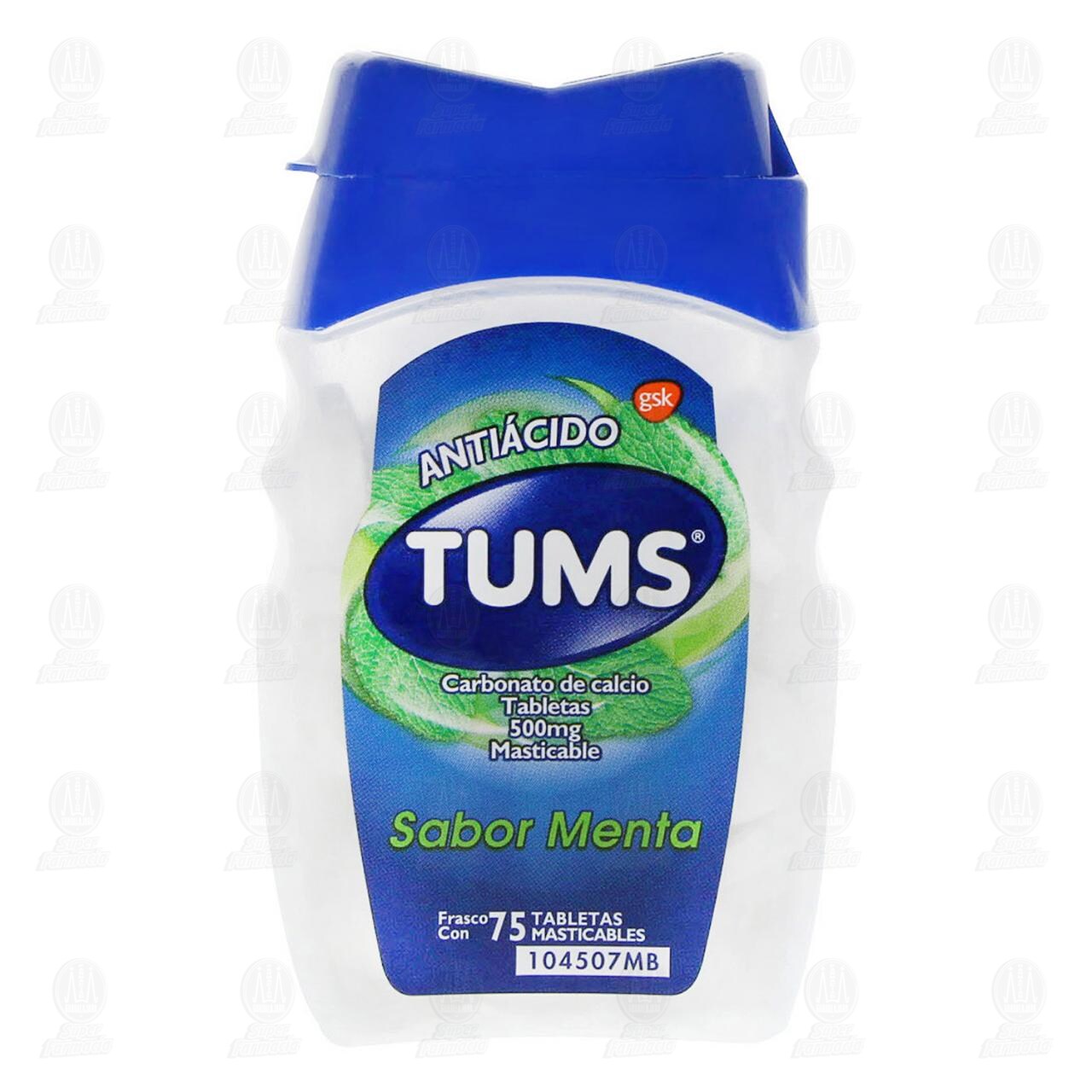 Tums Antiácido Tabletas Masticables Menta, 75 Tabletas. de TUMS ...