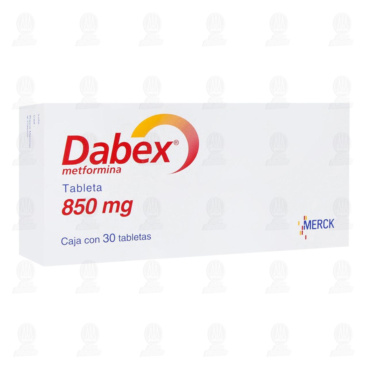 Dabex 850 mg, 30 Tabletas. de DABEX | Farmacias Guadalajara