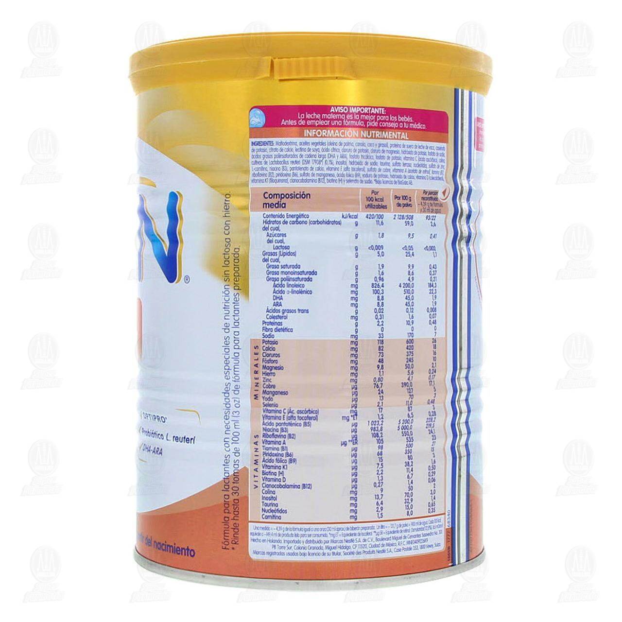 Fórmula Infantil NAN Sin Lactosa, 400 gr. de NAN | Farmacias Guadalajara