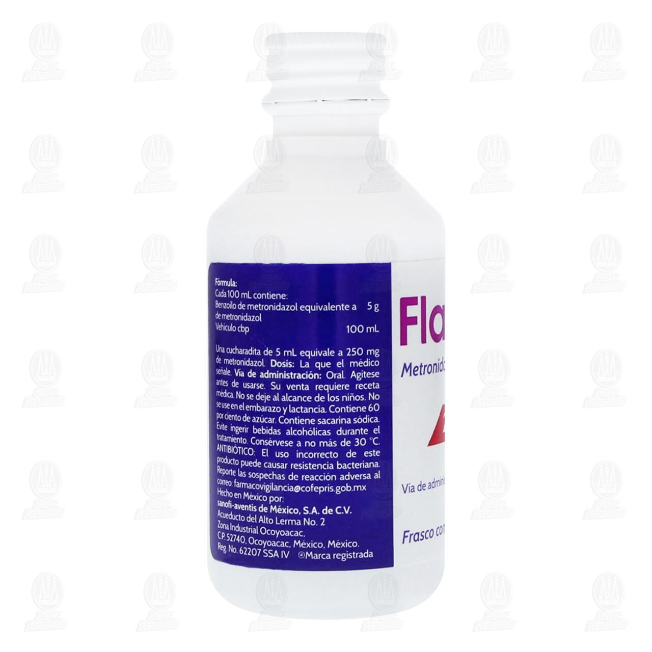 Flagyl 250mg/5ml Suspensión, 120 ml. de FLAGYL | Farmacias Guadalajara