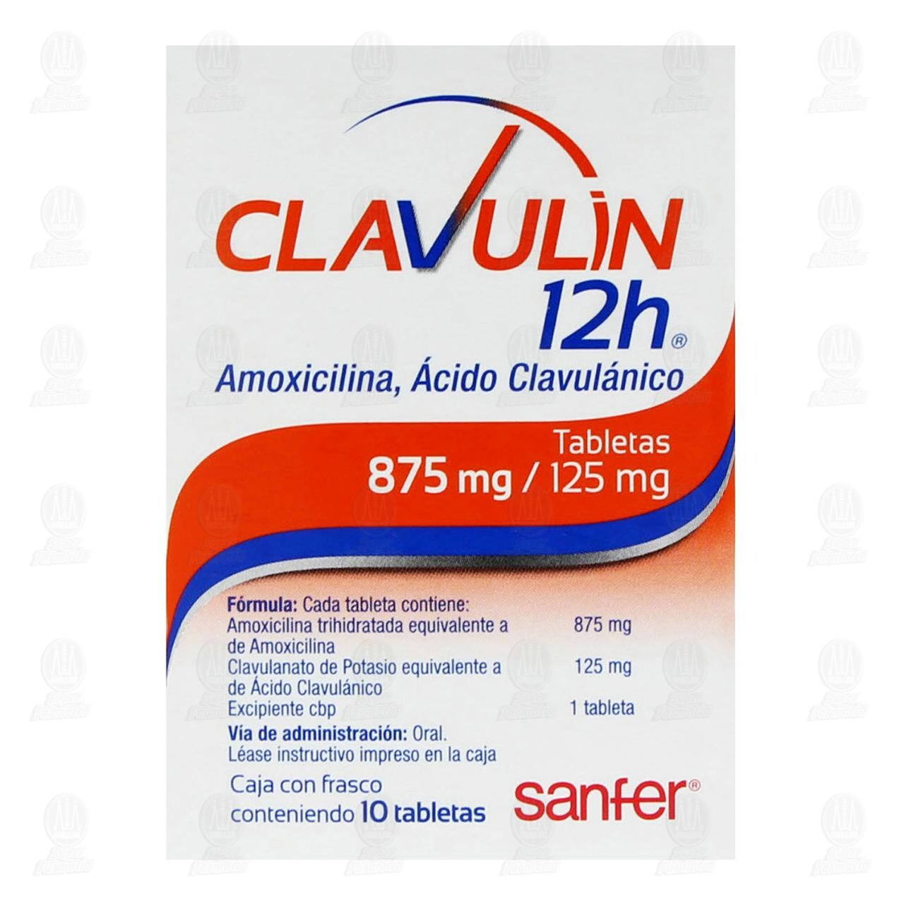 Clavulin 12h 875mg/125mg, 10 Tabletas. de CLAVULIN | Farmacias Guadalajara