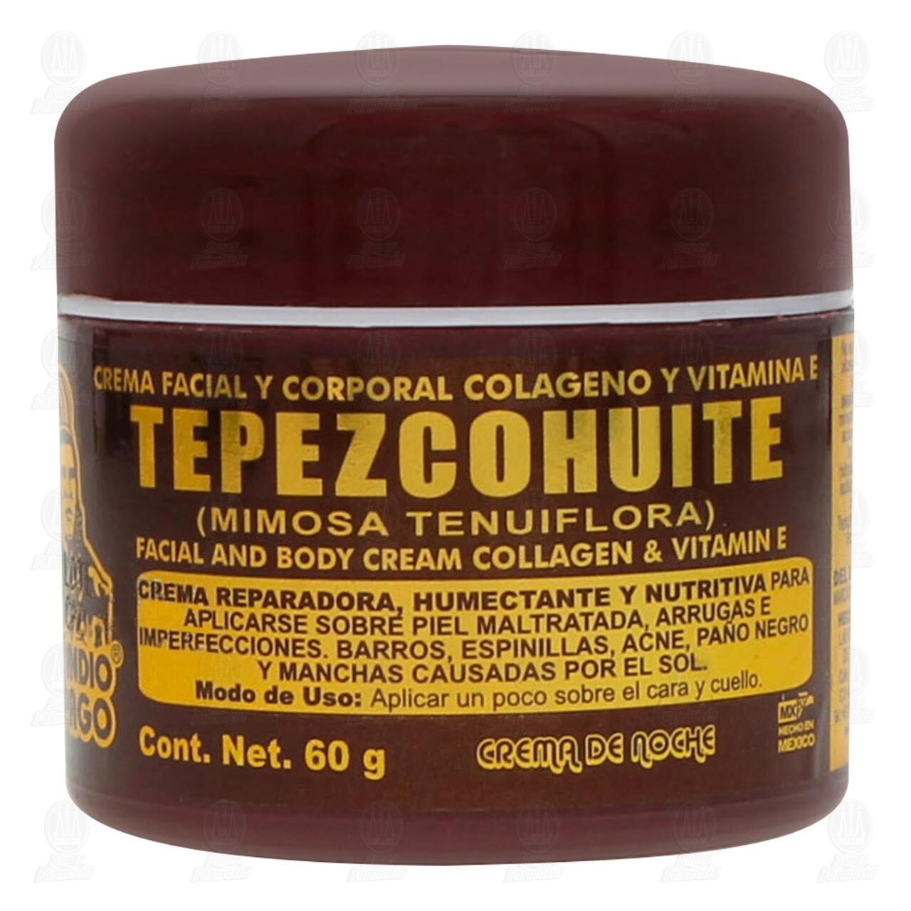 Crema Corporal del Indio Papago de Tepezcohuite para la Noche, 60 gr ...