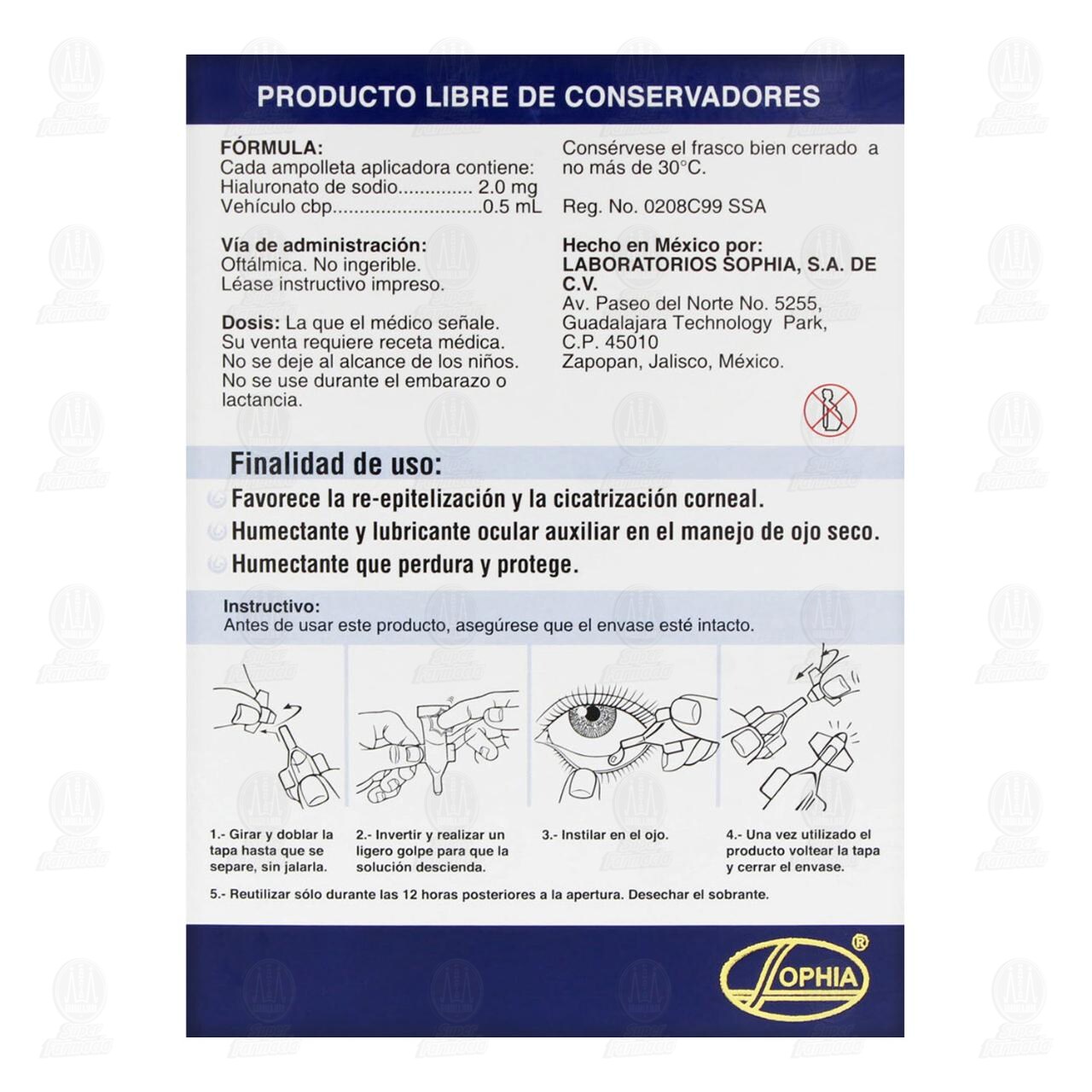 Lagricel Ofteno 4mg/ml, 20 Ampolletas de 0.5ml c/u. de LAGRICEL ...