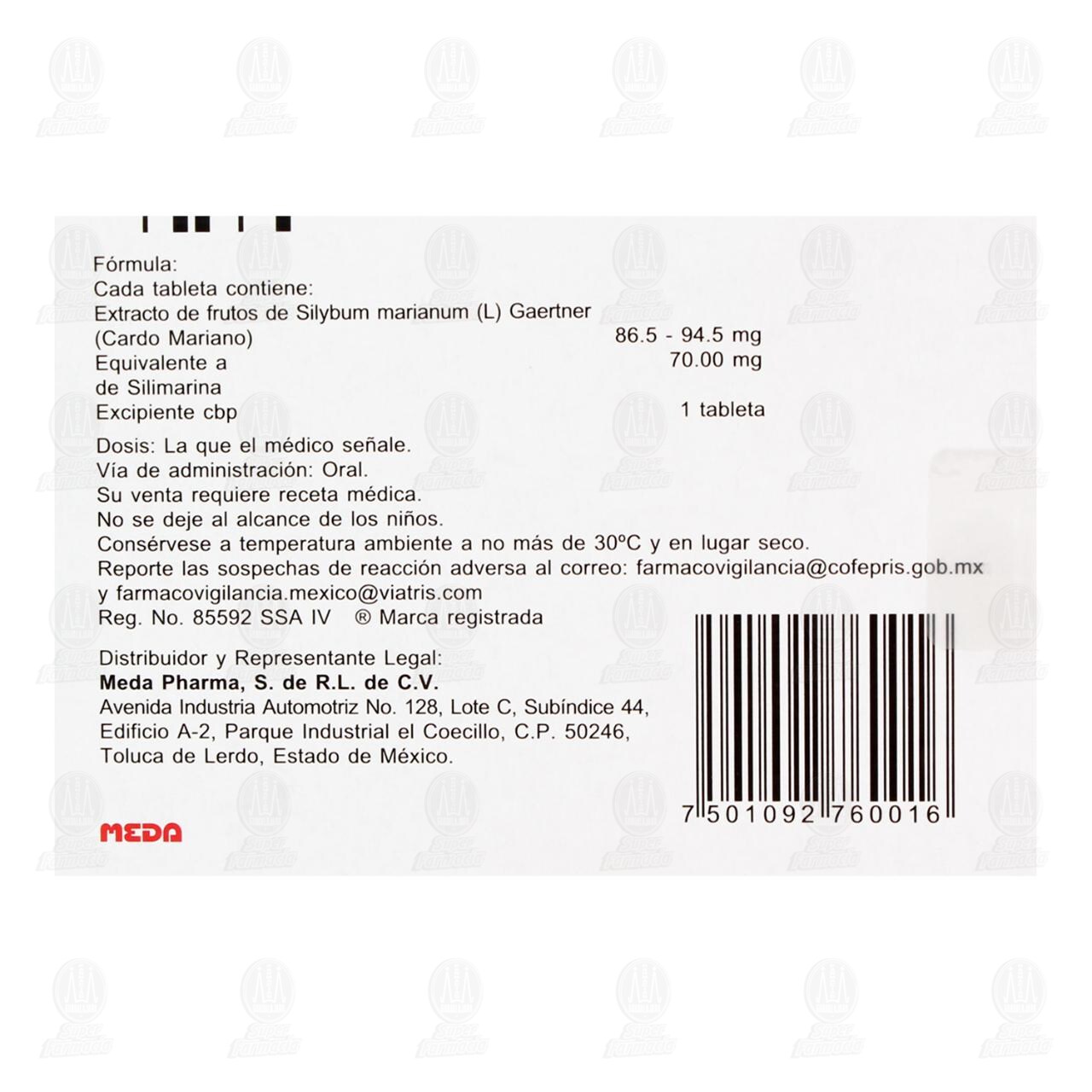 Legalon 70 mg, 20 Tabletas. de LEGALON | Farmacias Guadalajara