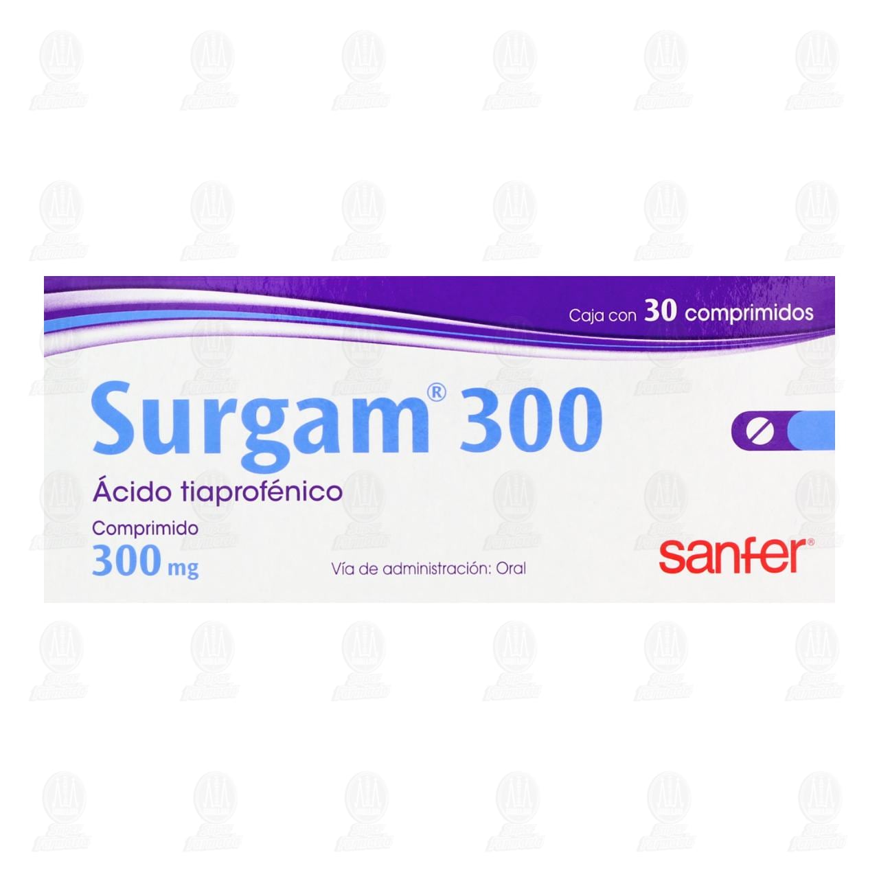 Surgam 300 mg, 30 Comprimidos. de SURGAM | Farmacias Guadalajara