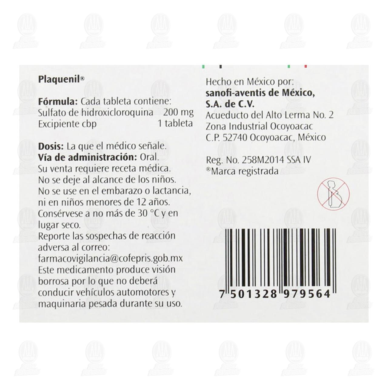 Plaquenil 200 mg, 20 Tabletas. de PLANEQUIL | Farmacias Guadalajara