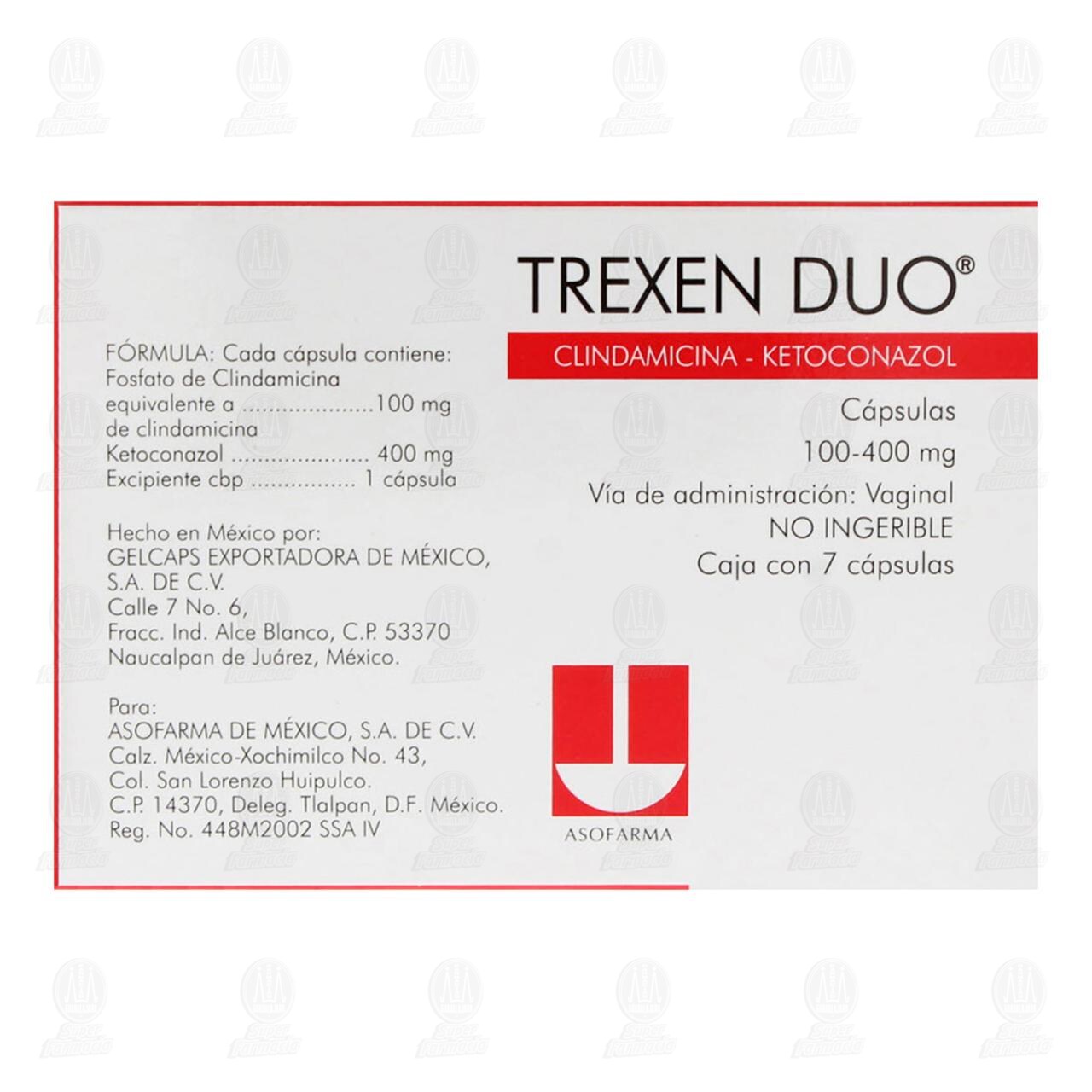 Trexen Duo 100-400mg, 7 Cápsulas. de TREXEN | Farmacias Guadalajara