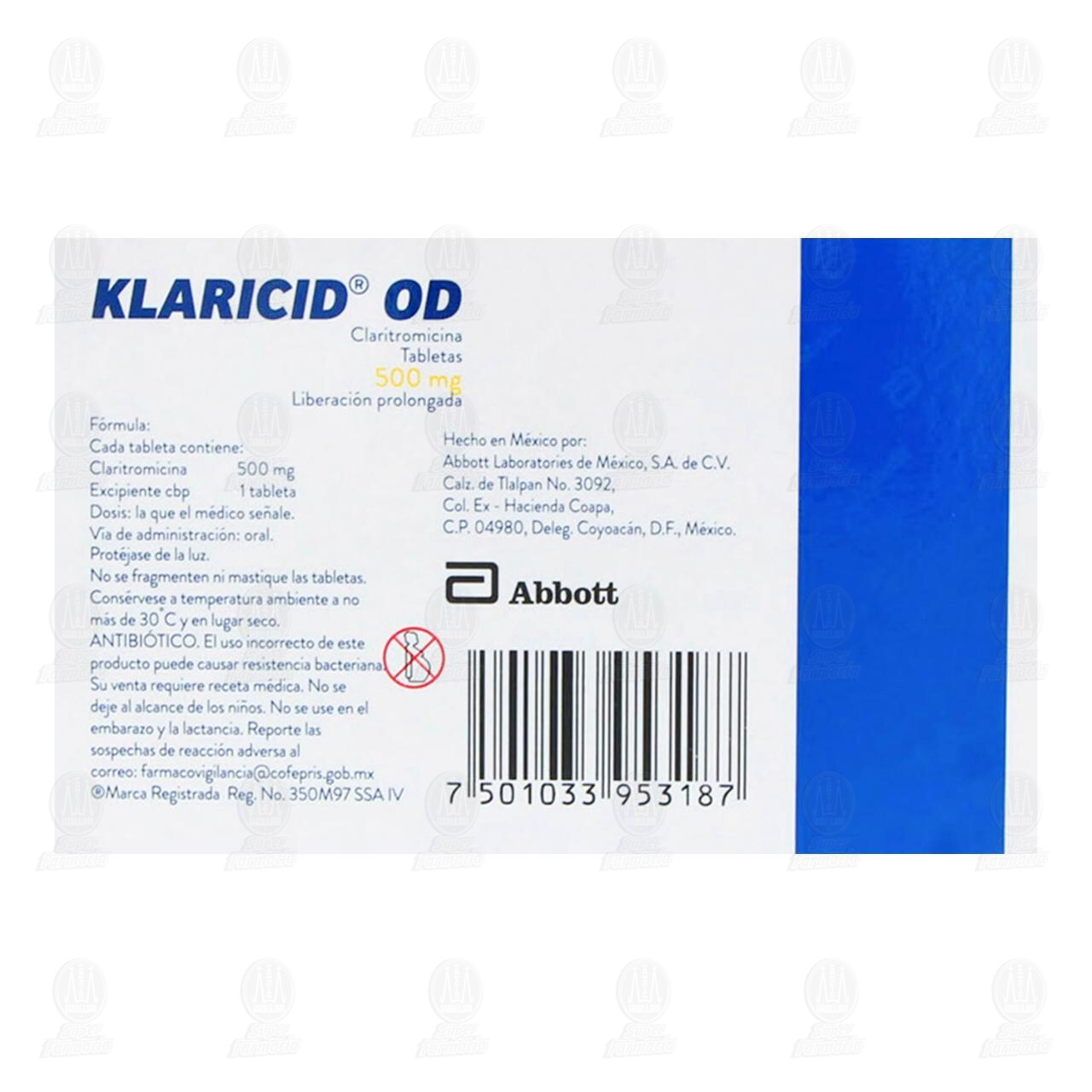 Klaricid OD 500 mg, 7 Tabletas. de KLARICID | Farmacias Guadalajara