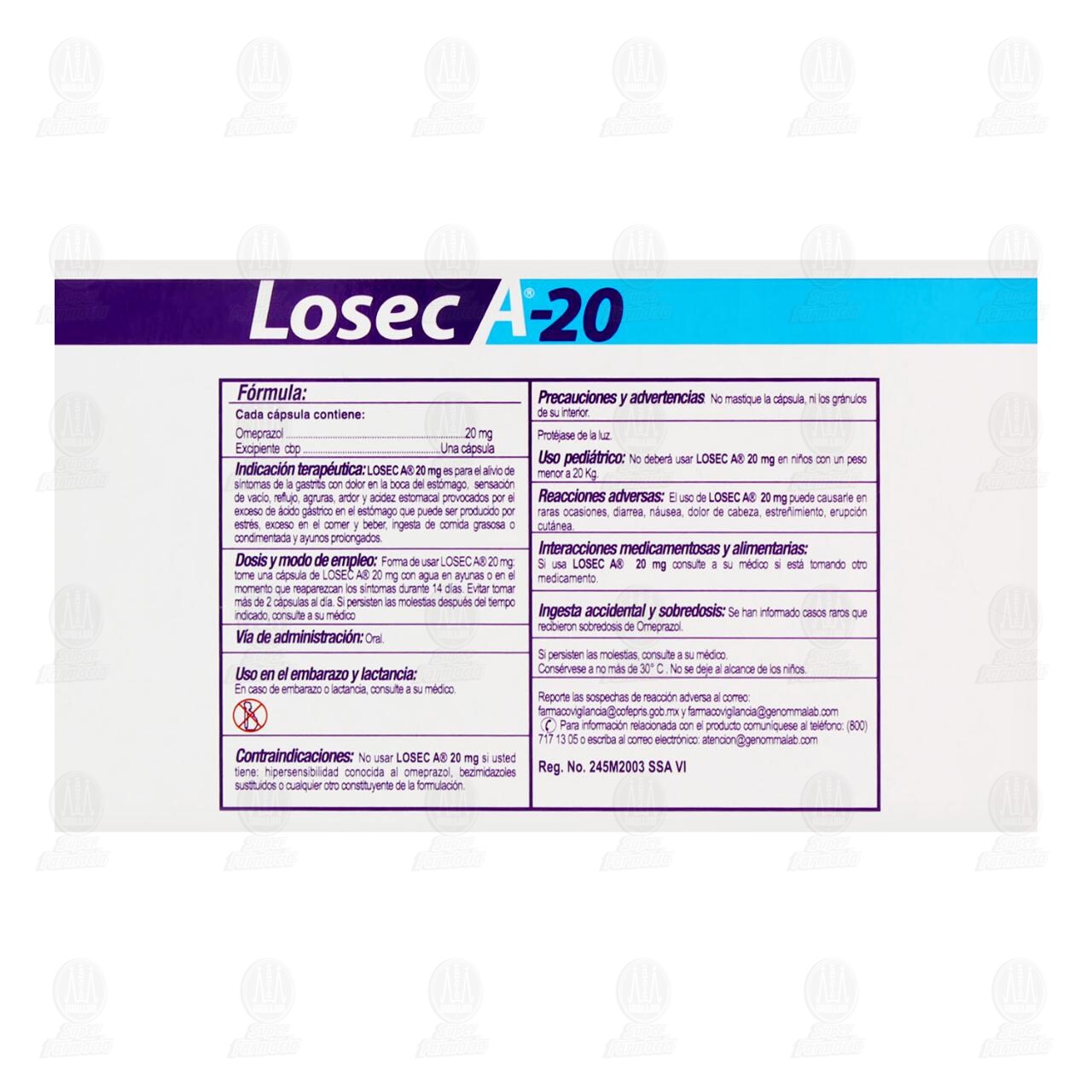 Losec A-20 20 mg, 14 Cápsulas. de LOSEC | Farmacias Guadalajara