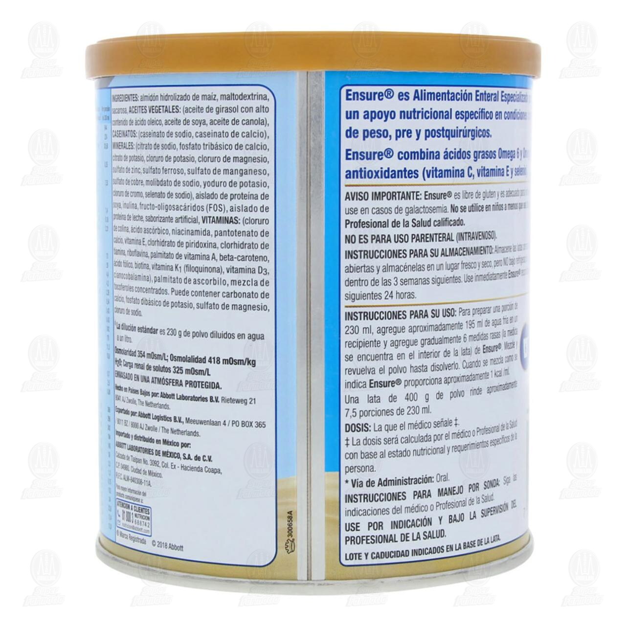 Ensure en Polvo Sabor a Vainilla, 400 gr. de ENSURE | Farmacias Guadalajara