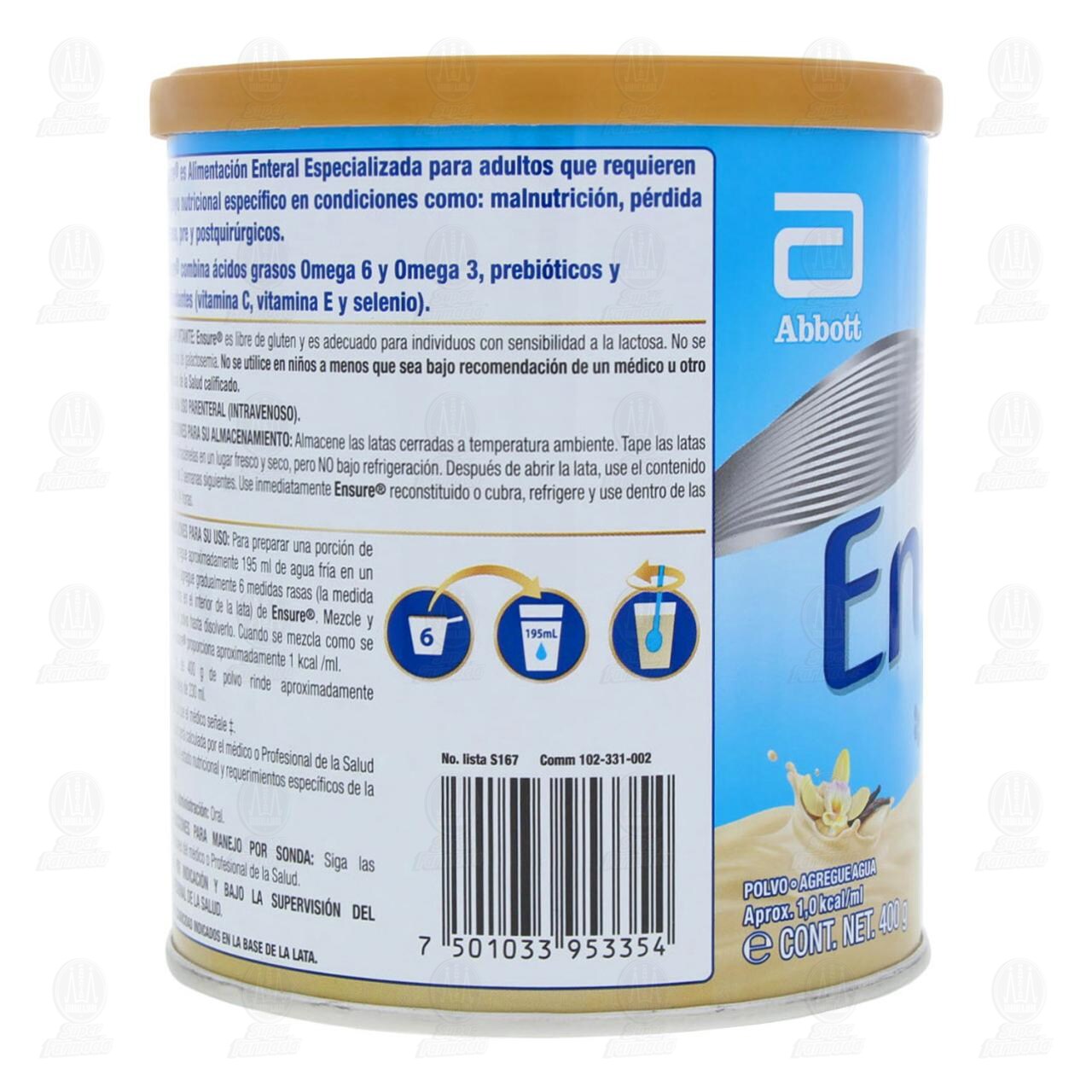 Ensure en Polvo Sabor a Vainilla, 400 gr. de ENSURE | Farmacias Guadalajara