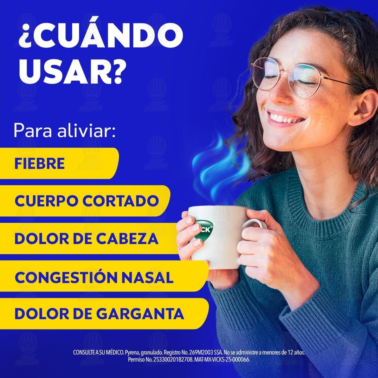 Vick Pyrena Antigripal Sabor Miel y Limón, 5 Sobres de VICK | Farmacias ...