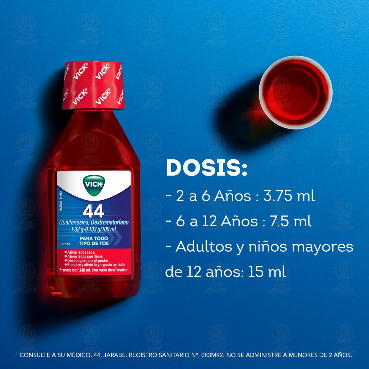 Vick 44 Jarabe Sabor Cereza, 240 ml. de VICK | Farmacias Guadalajara