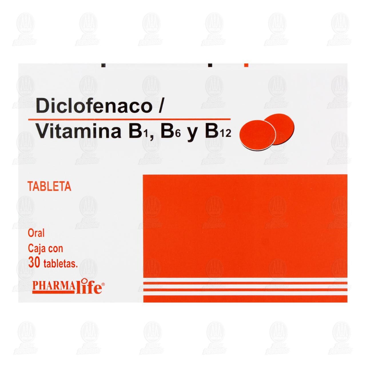 Diclofenaco/Vitamina B1, B6 y B12, 30 Tabletas Pharmalife. de ...