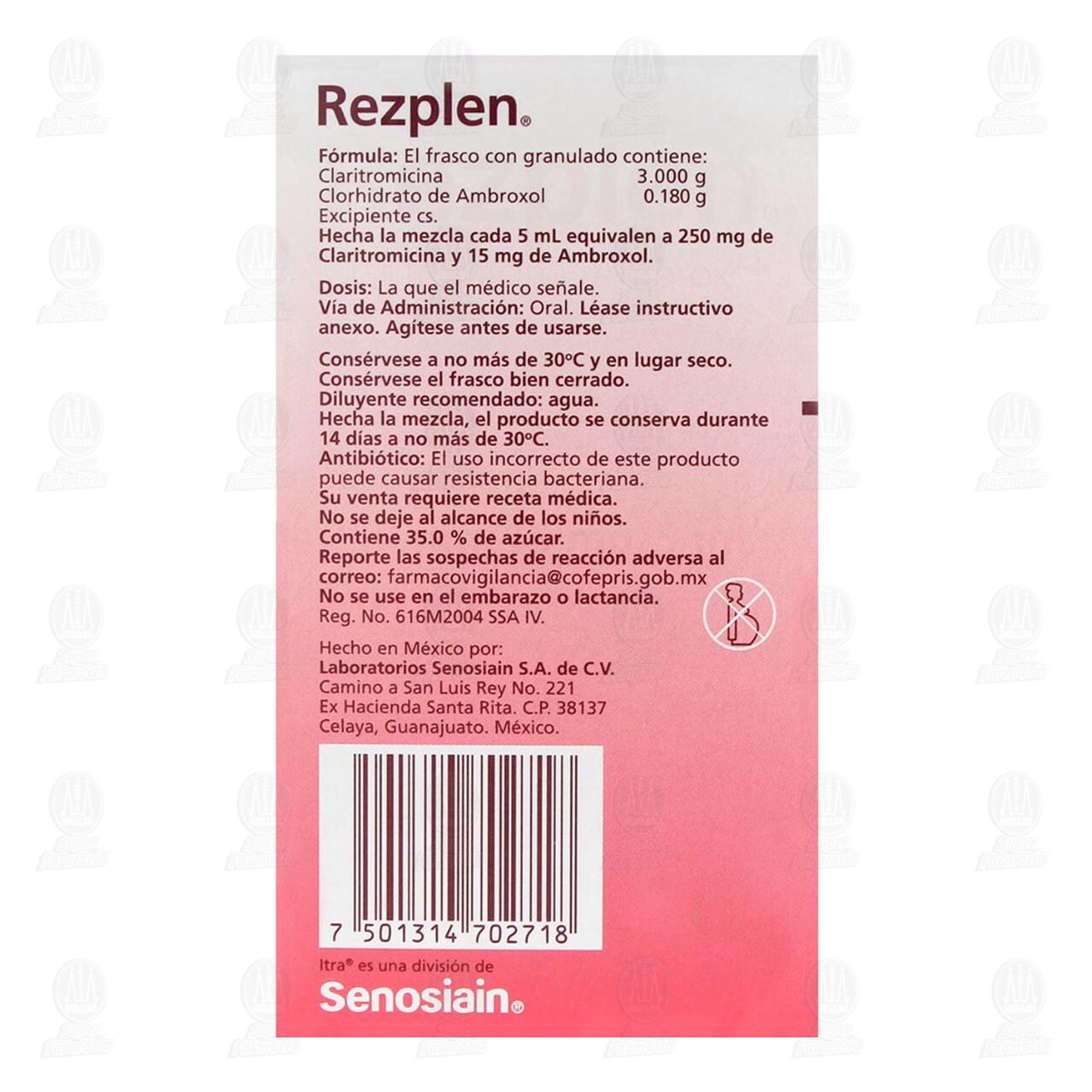 Rezplen 250mg/15mg/5ml Suspensión, 60 ml. de REZPLEN | Farmacias ...