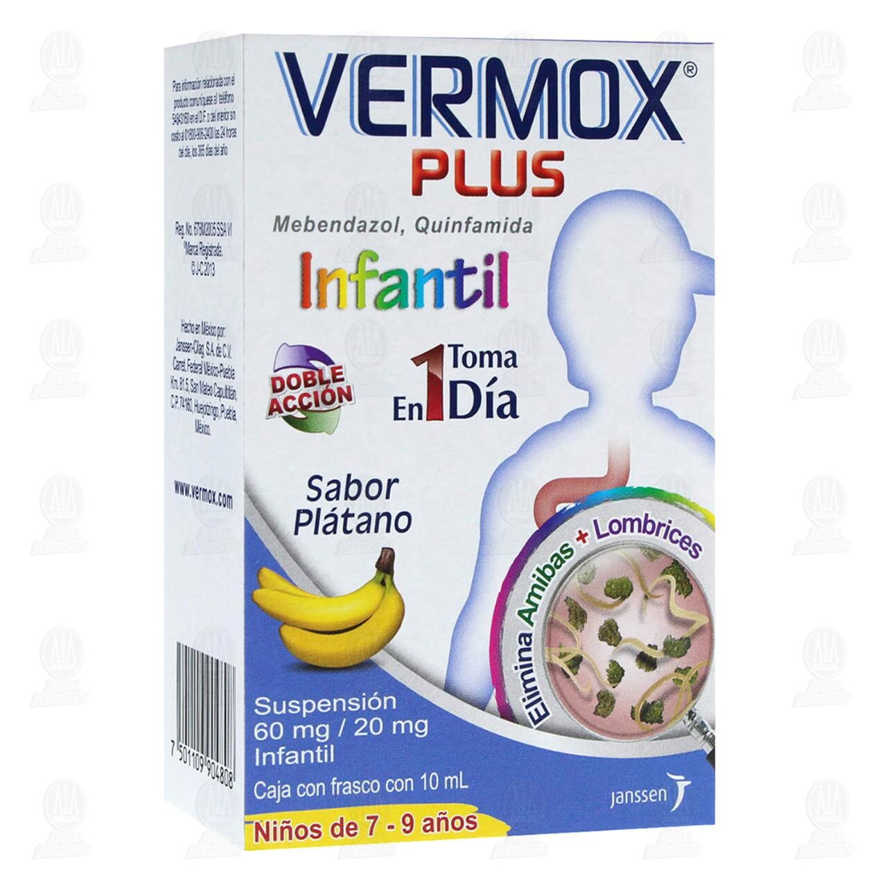 Vermox Plus 60/20mg 10ml Suspensión Infantil - Smart Club