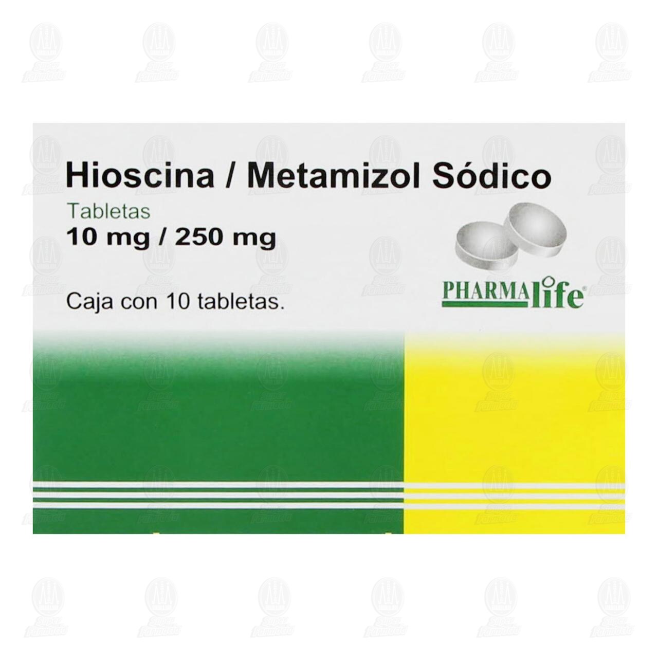 Hioscina/Metamizol Sódico 10mg/250mg, 10 Tabletas Pharmalife. de ...